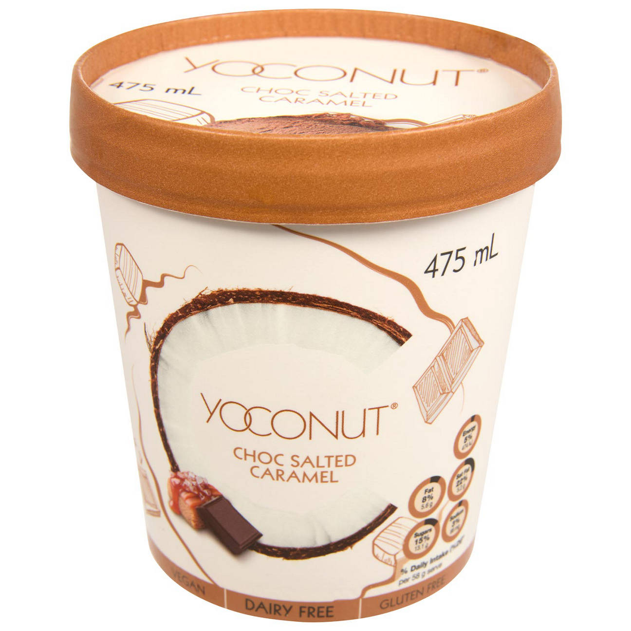 Dairy Free Frozen Dessert Choc Salted Caramel 475ml