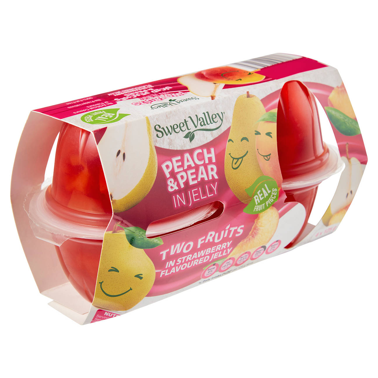 Peach & Pear in Strawberry Flavoured Jelly 4 x 125g