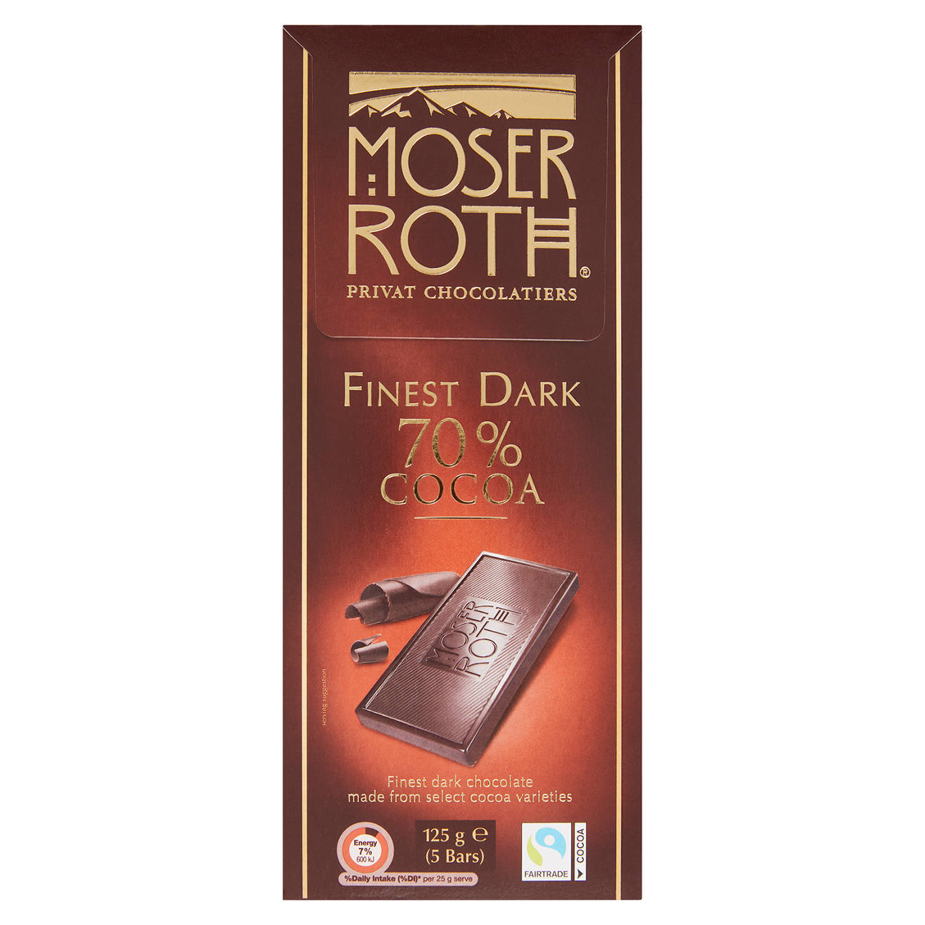 Finest Dark Chocolate 70% Cocoa 5 Pack 125g