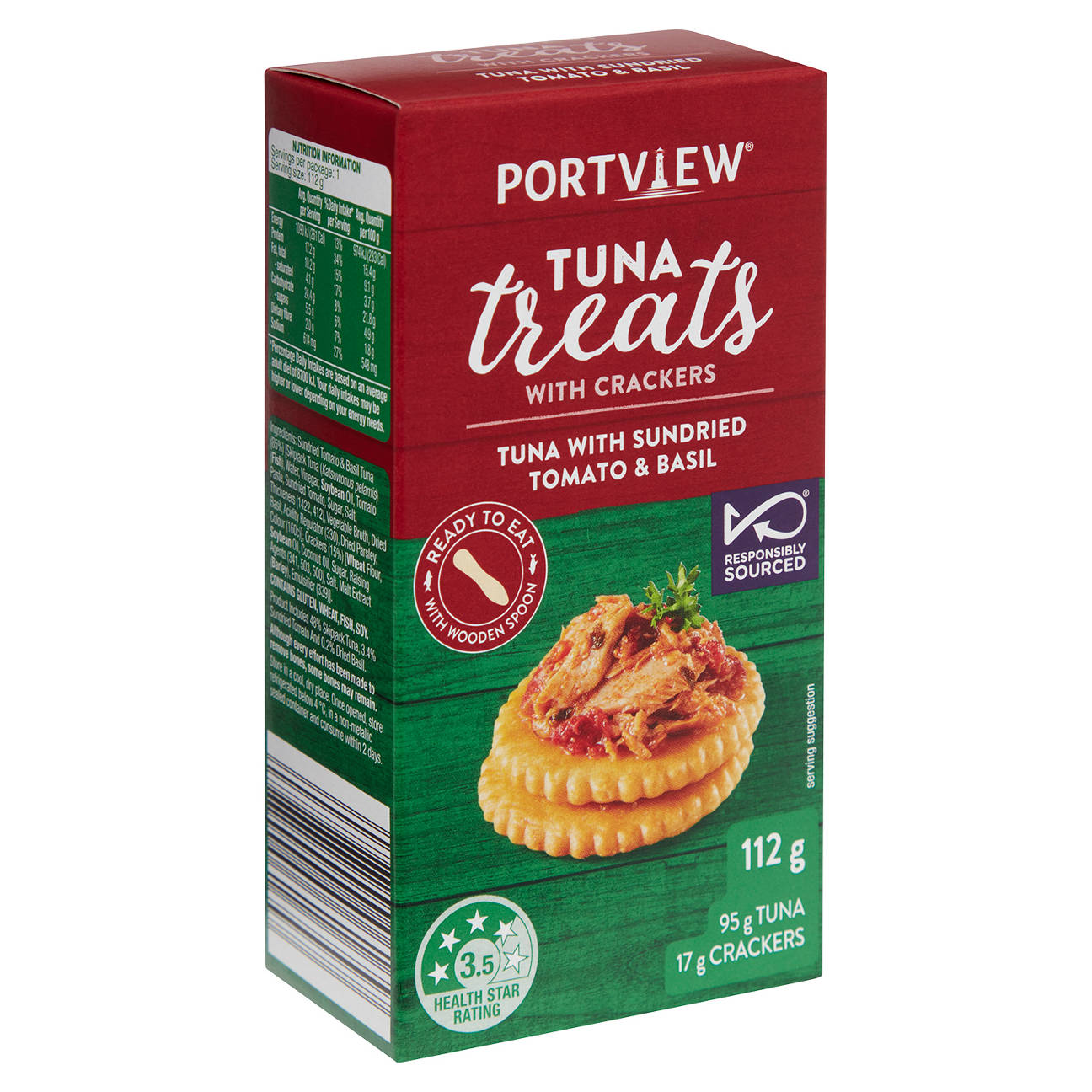 Sundried Tomato And Basil Tuna Treats with Crackers 112g