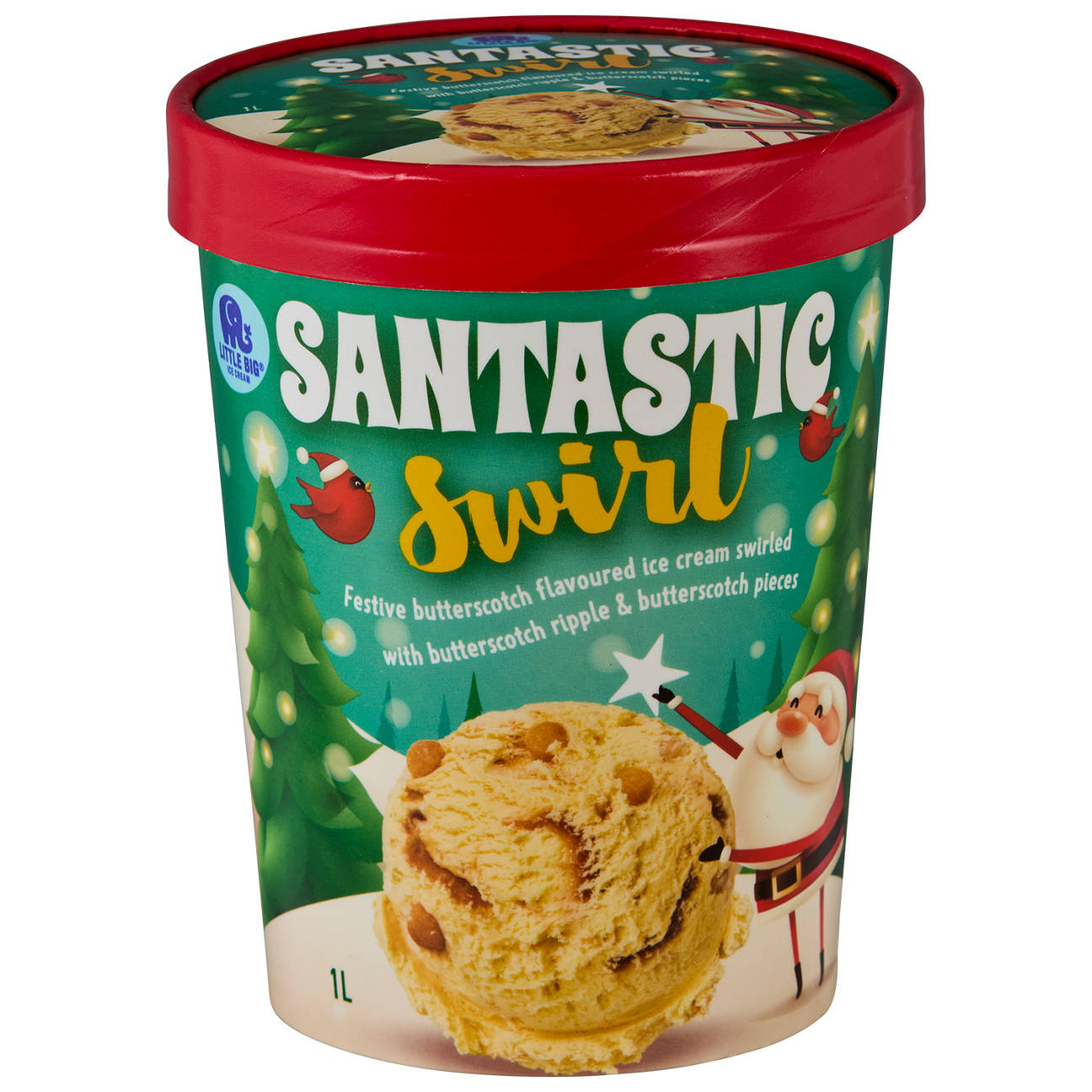 Santastic Swirl Ice Cream 1L