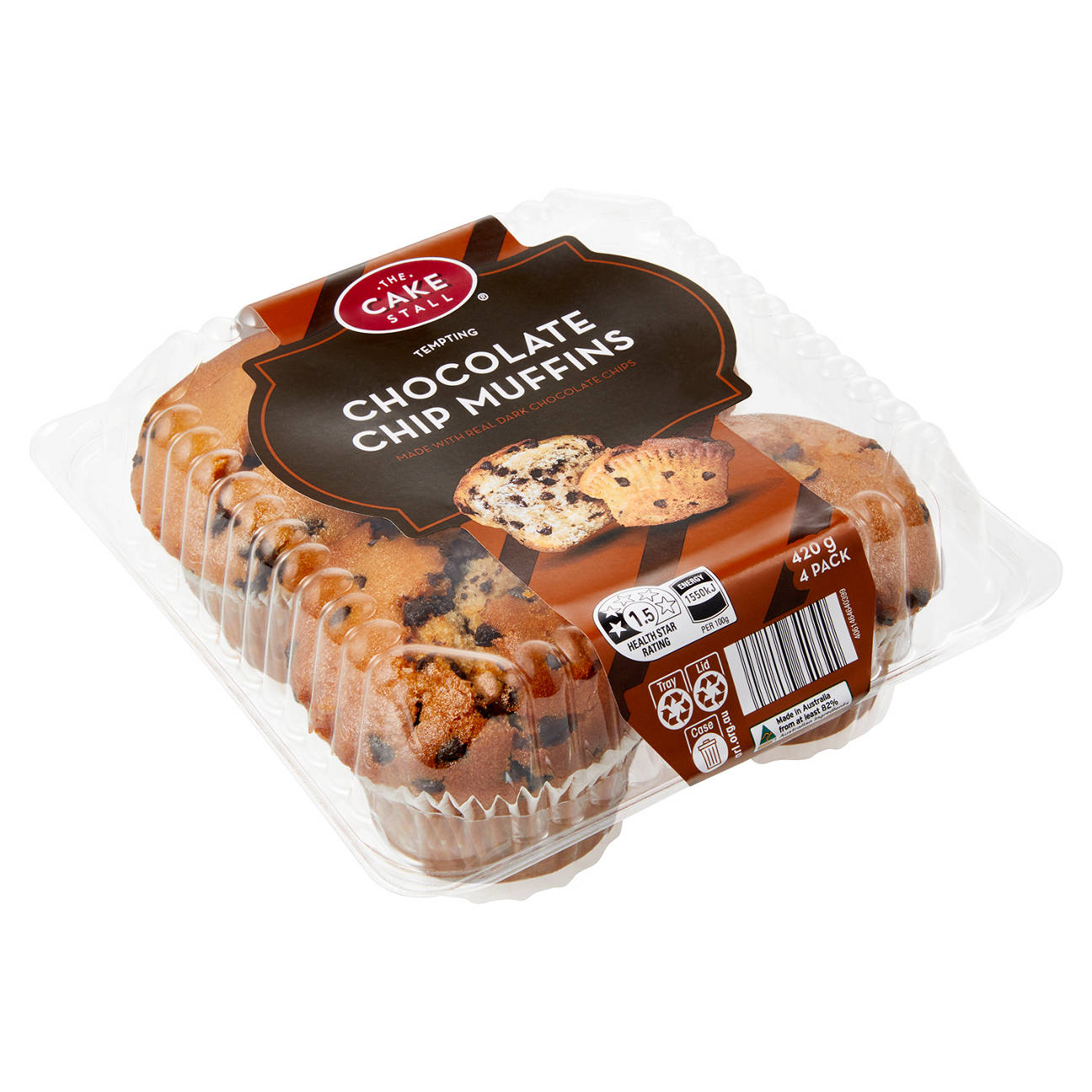 Chocolate Chip Muffins 4 Pack 420g