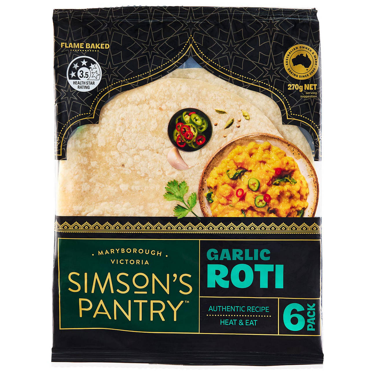 Garlic Roti Bread 6 Pack