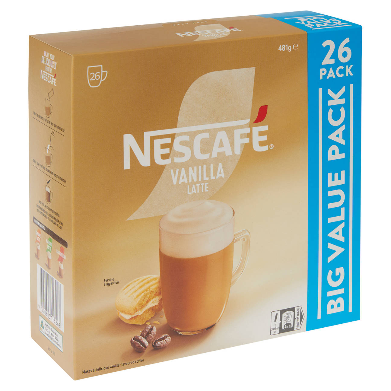 Vanilla Latte Sachets 26 Pack 481g
