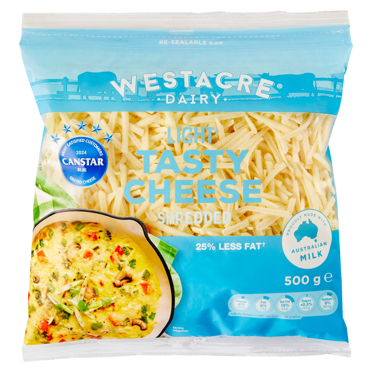 Light Tasty Shredded Cheese 500g