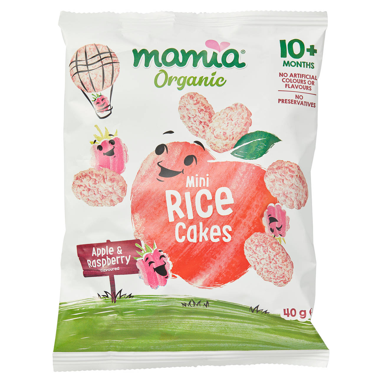 Organic Apple & Raspberry Flavoured Mini Rice Cakes 40g