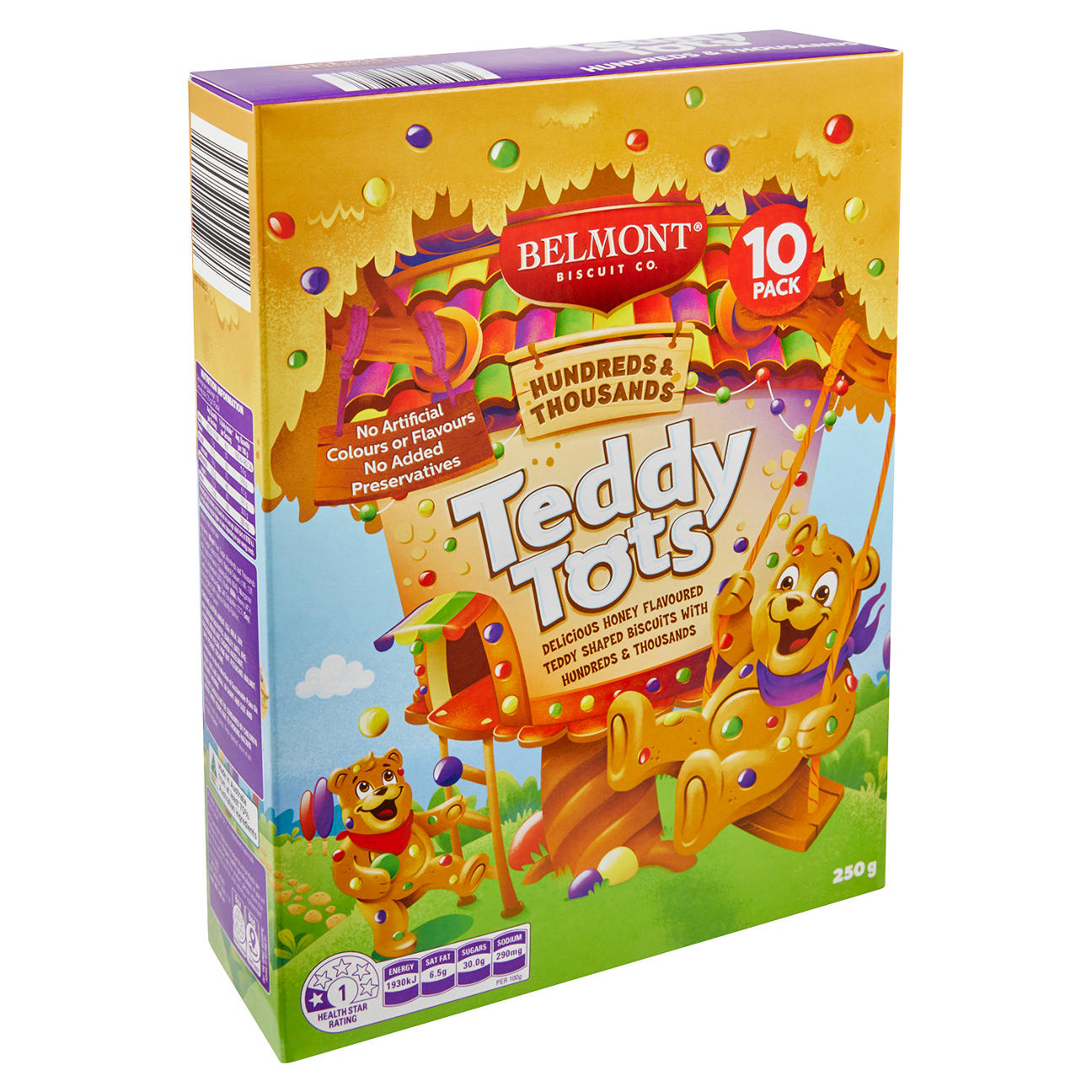 Hundreds & Thousands Teddy Tots Biscuits 10 Pack 250g
