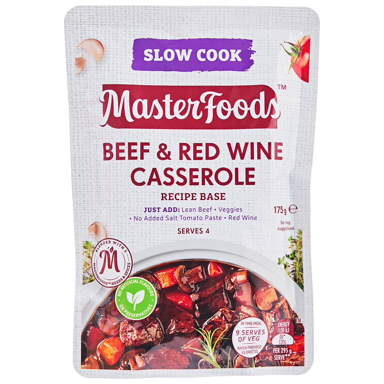 Beef & Red Wine Casserole Recipe Base 175g