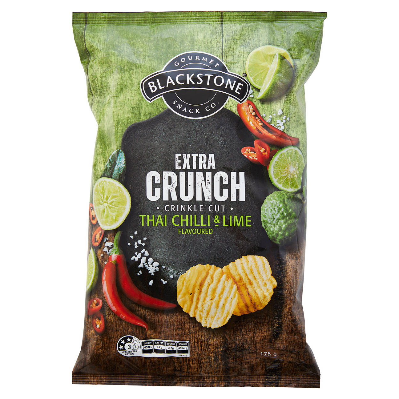 Thai Chilli & Lime Extra Crunch Flavoured Deli Style Potato Chips 175g
