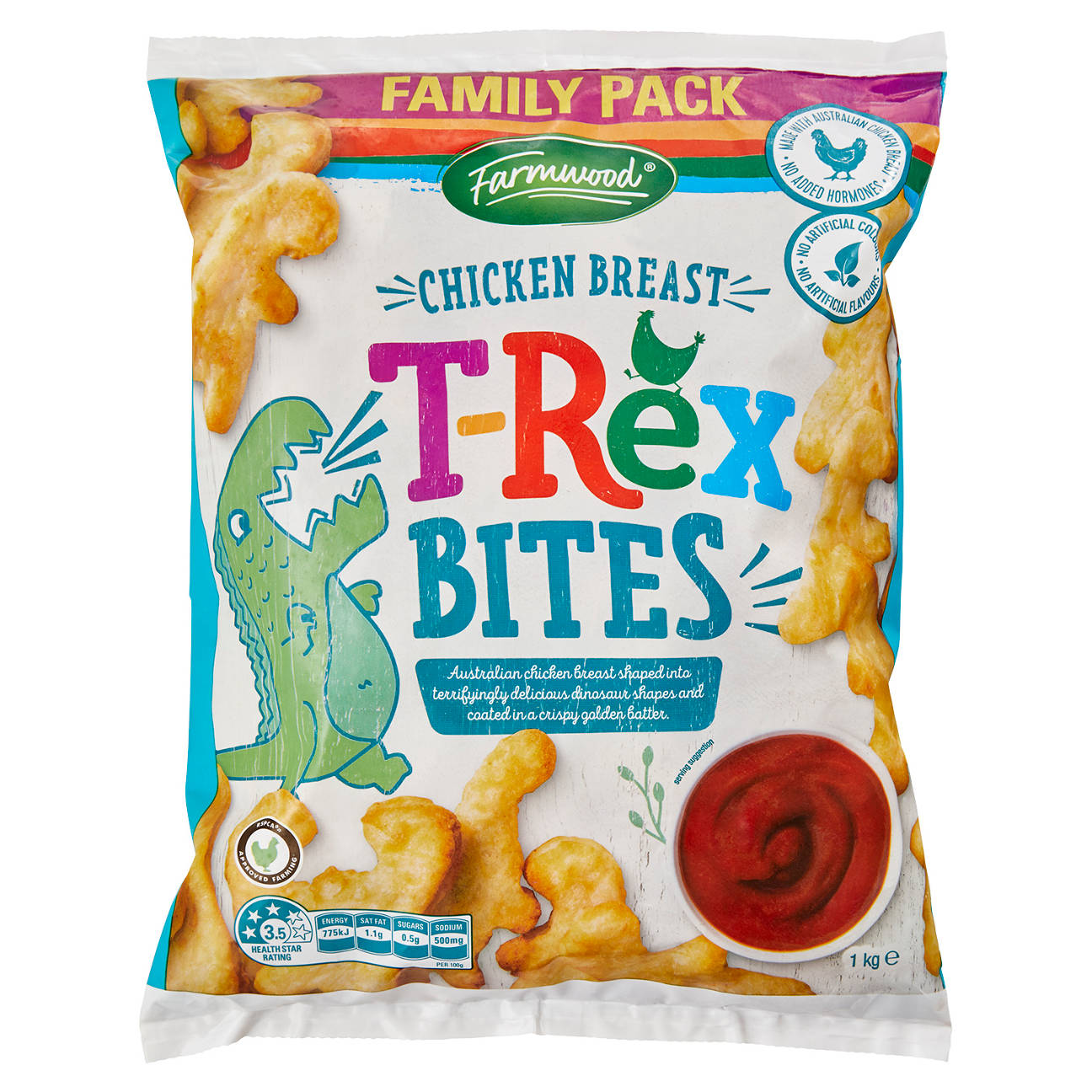 Chicken Breast T-Rex Bites 1kg