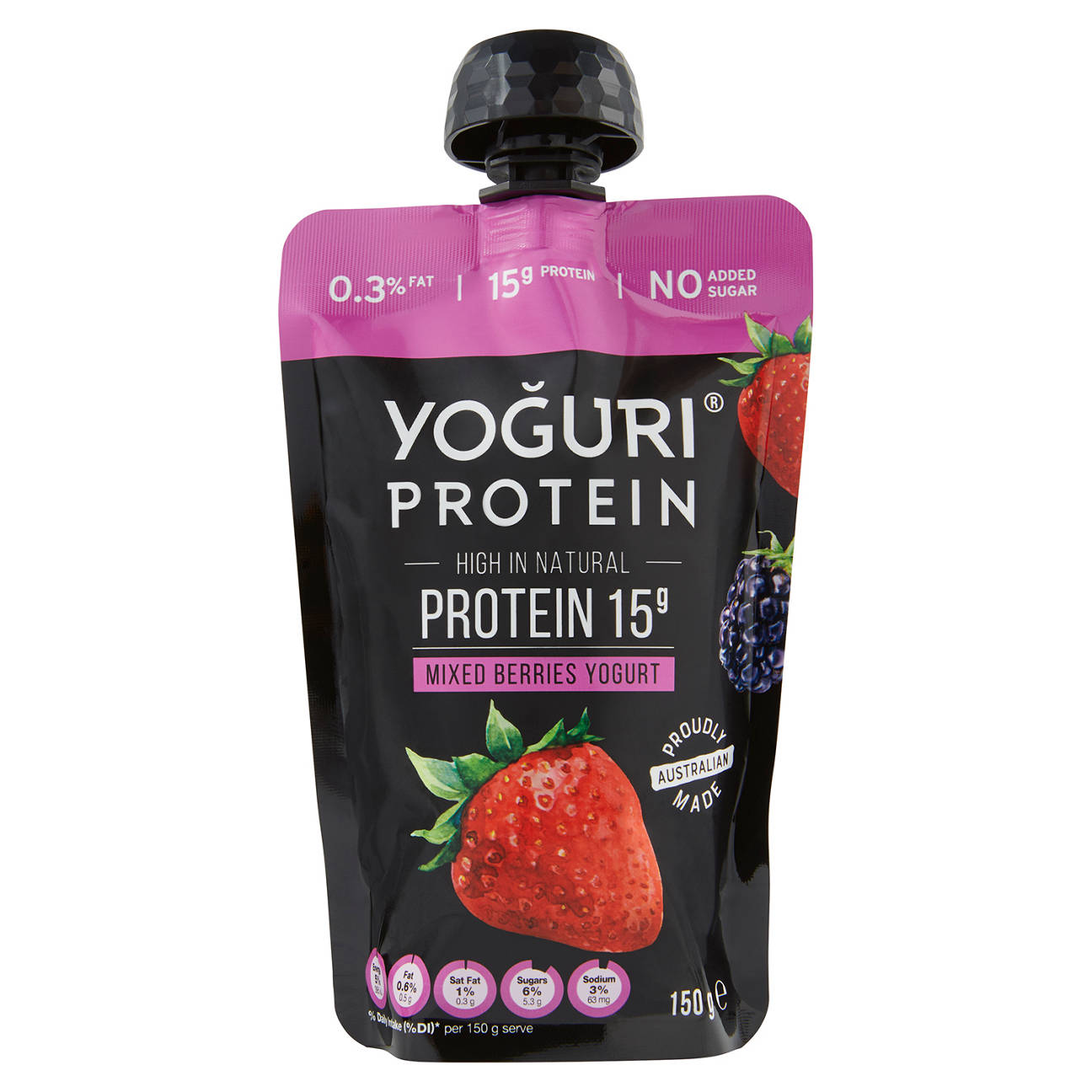 Mixed Berries Protein Yogurt Pouch 150g