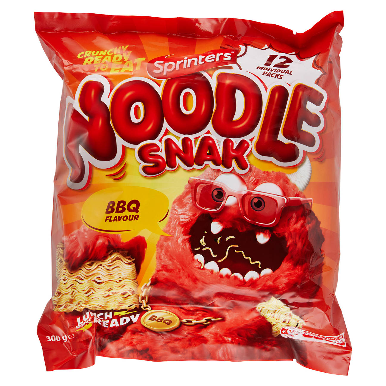 BBQ flavoured Noodle Snacks 12 Pack 300g