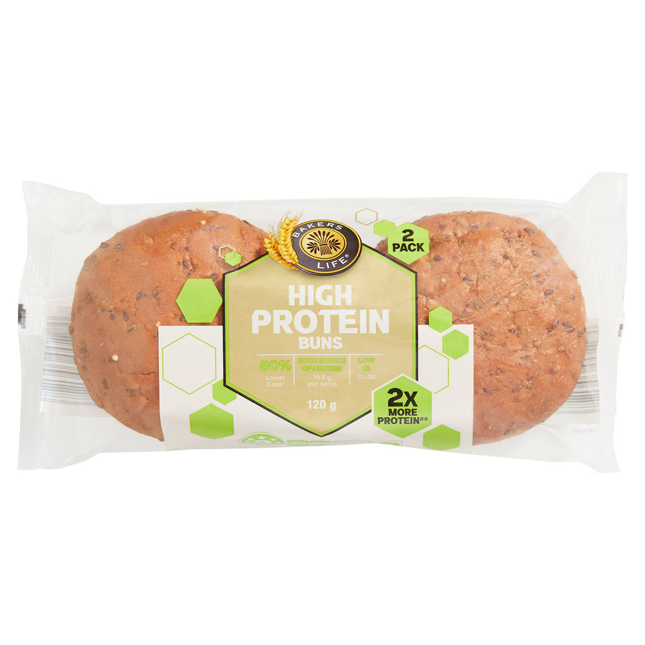 High Protein Buns 2 Pack 120g