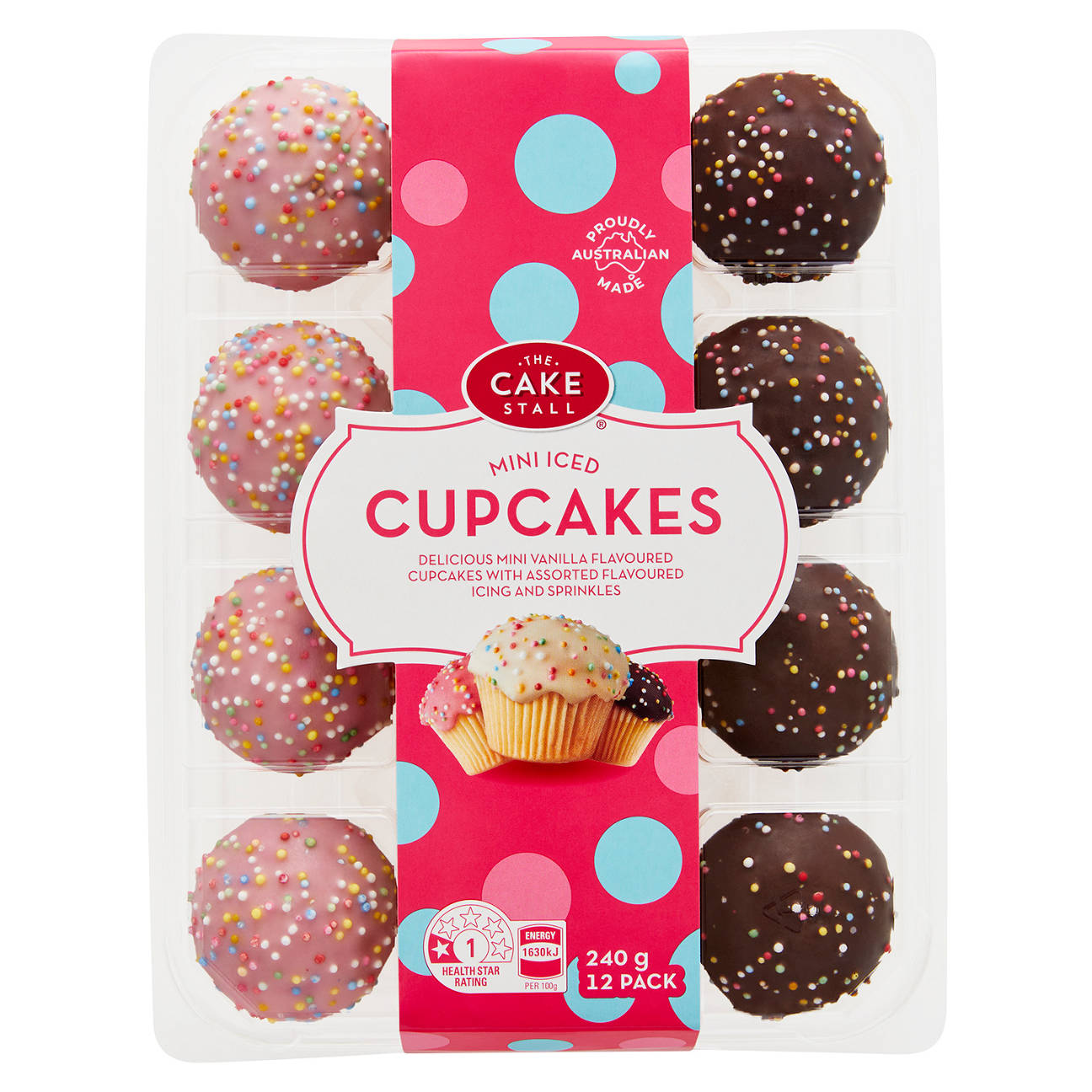 Mini Vanilla Cupcakes 12 Pack 240g