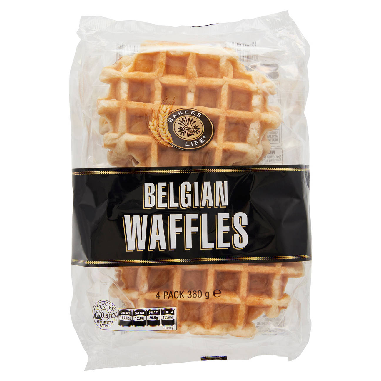 Belgian Waffles 4 Pack 360g