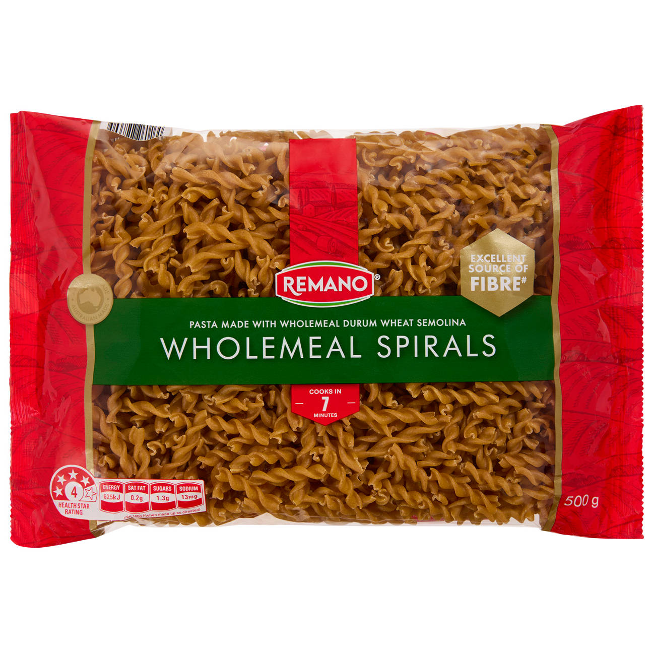 Wholemeal Pasta Spirals 500g