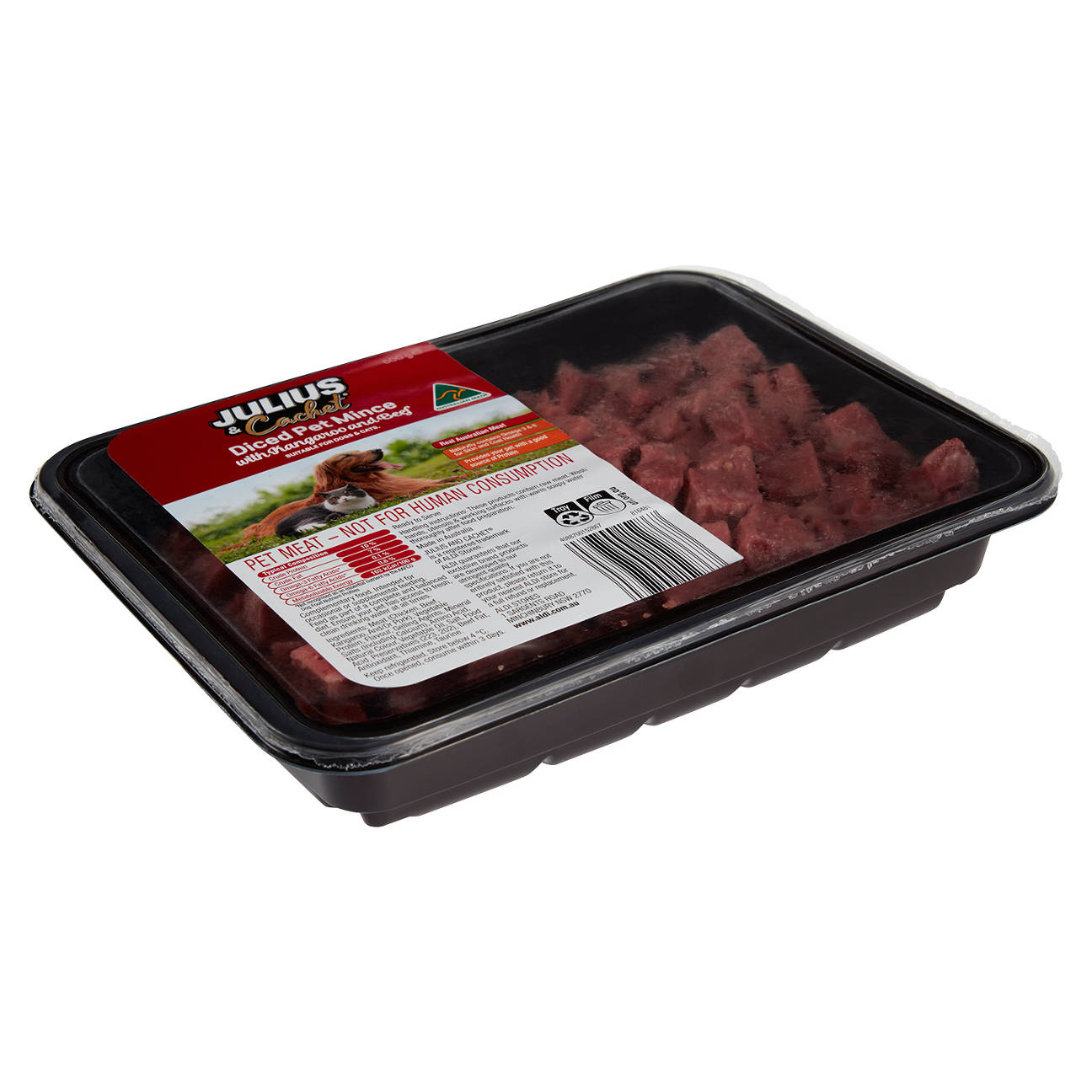 Diced Pet Mince with Kangaroo and Beef 600g