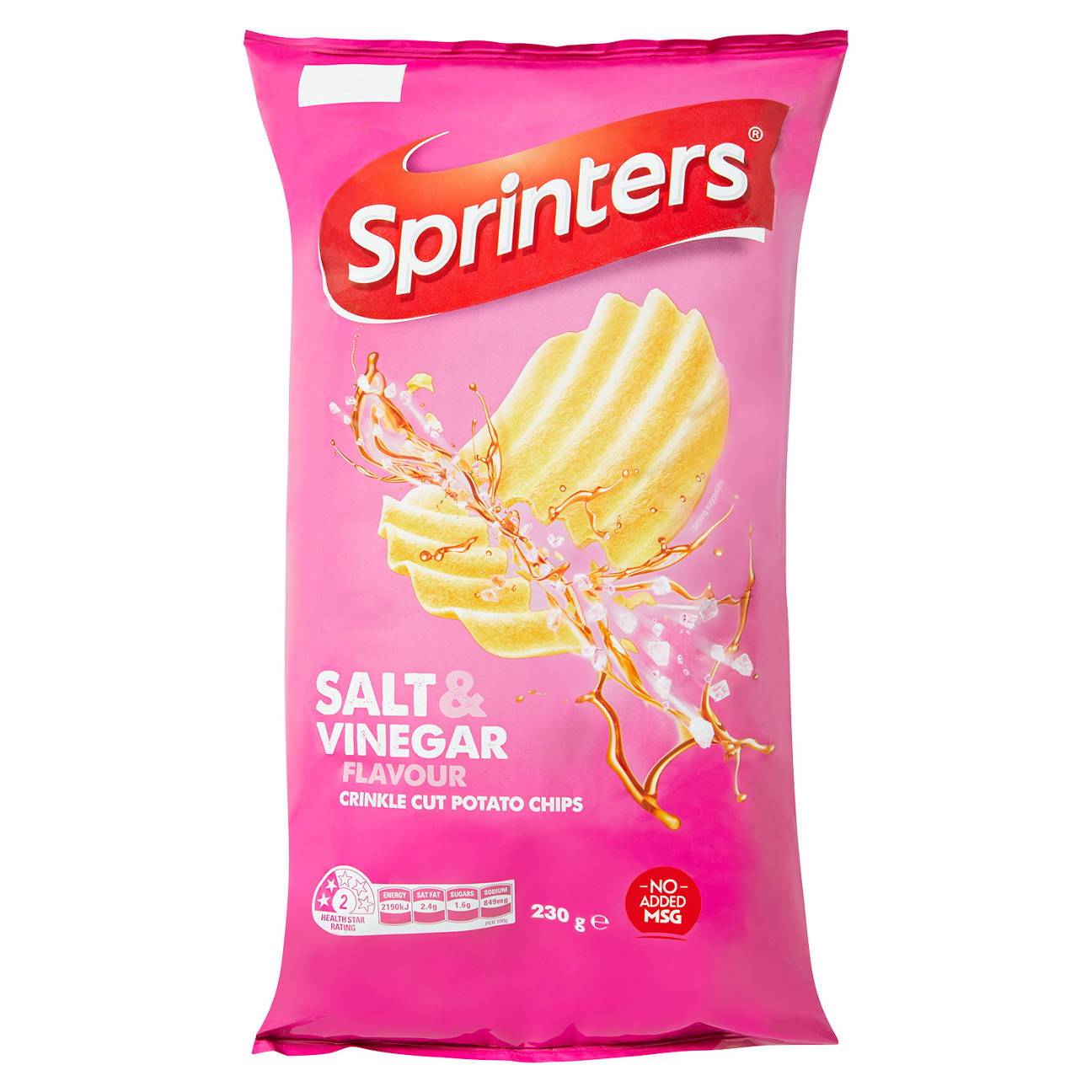 Crinkle Cut Potato Chips Salt & Vinegar 230g