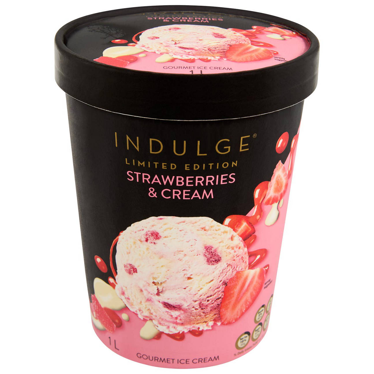 Strawberries & Cream Gourmet Ice Cream 1L