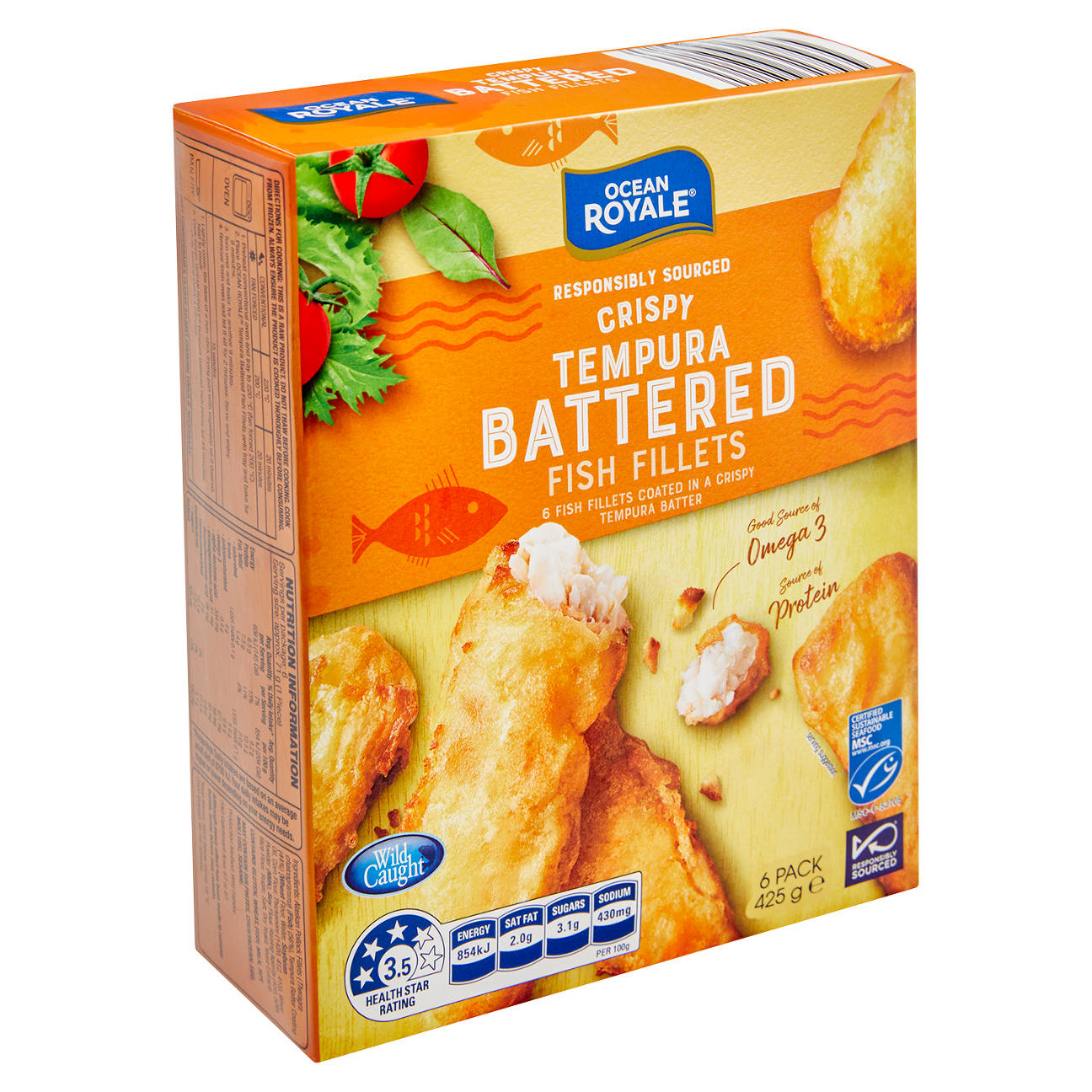 Crispy Tempura Battered Fish Fillets 425g