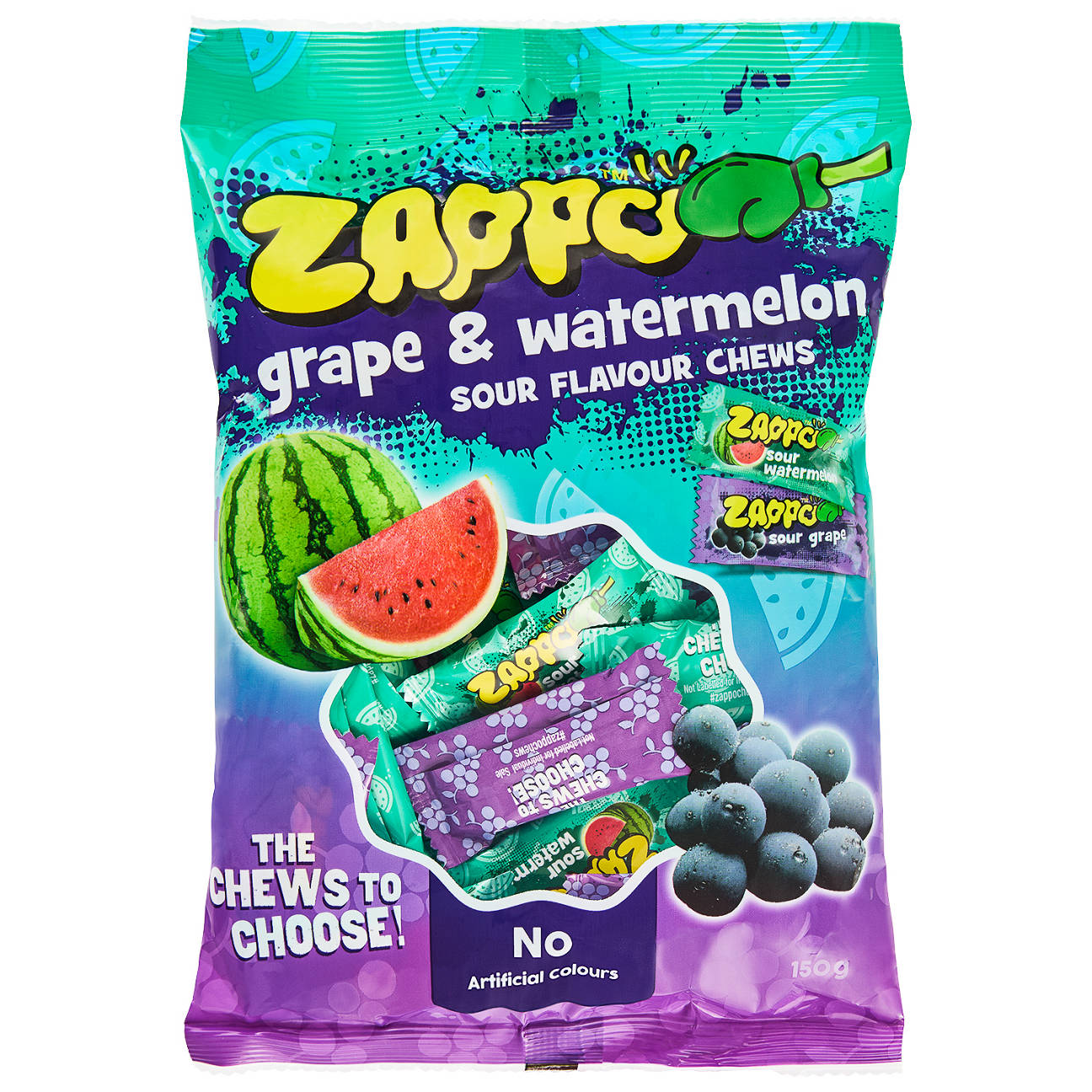 Grape & Watermelon Sour Flavour Chews 150g