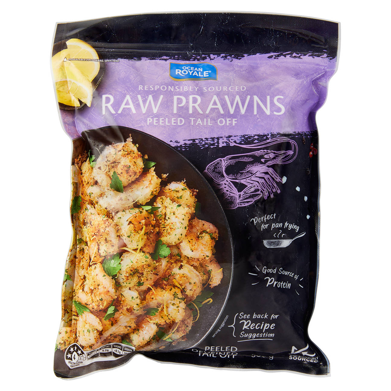Raw Peeled Tail Off Prawns 500g