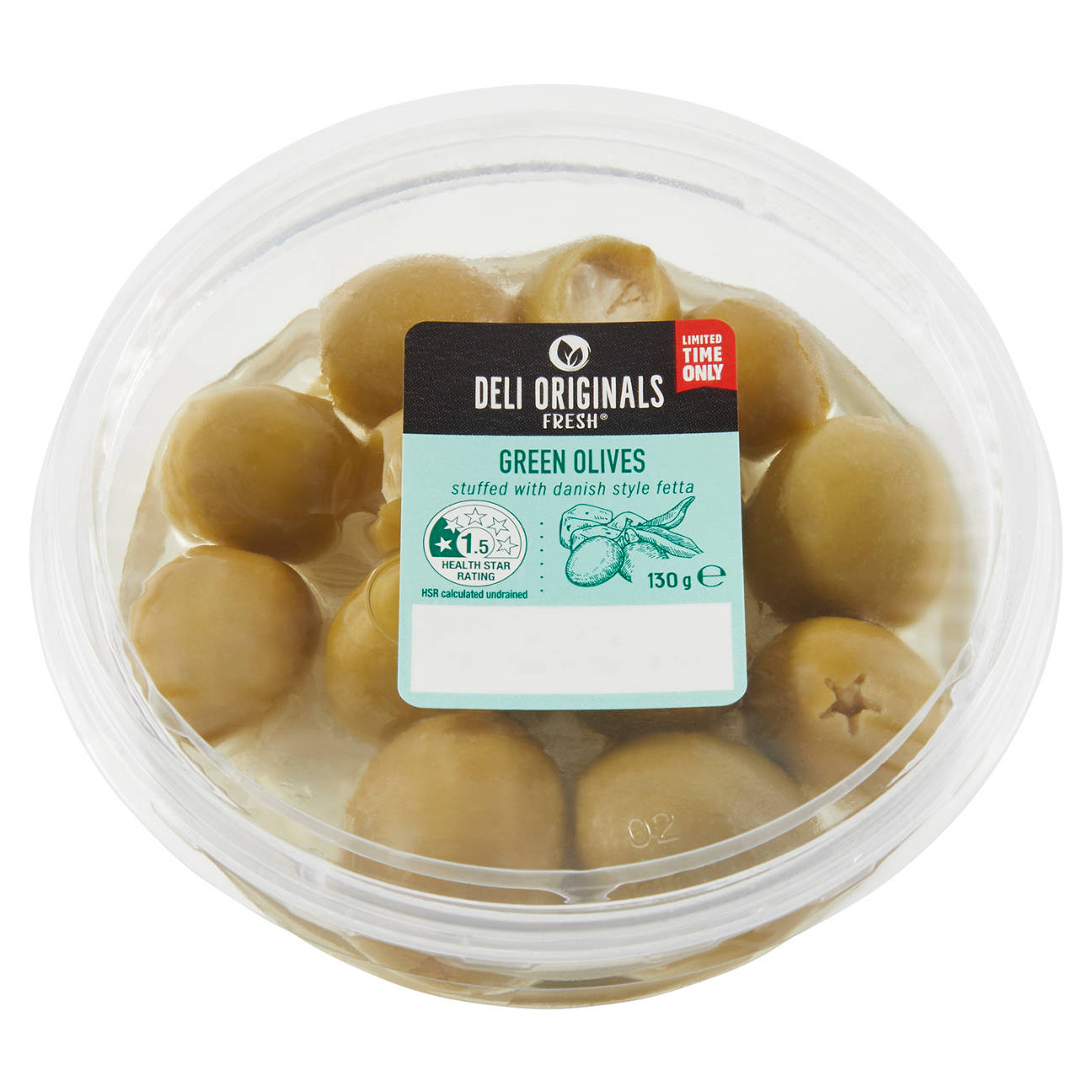 Marinated Split Green Olives 130g