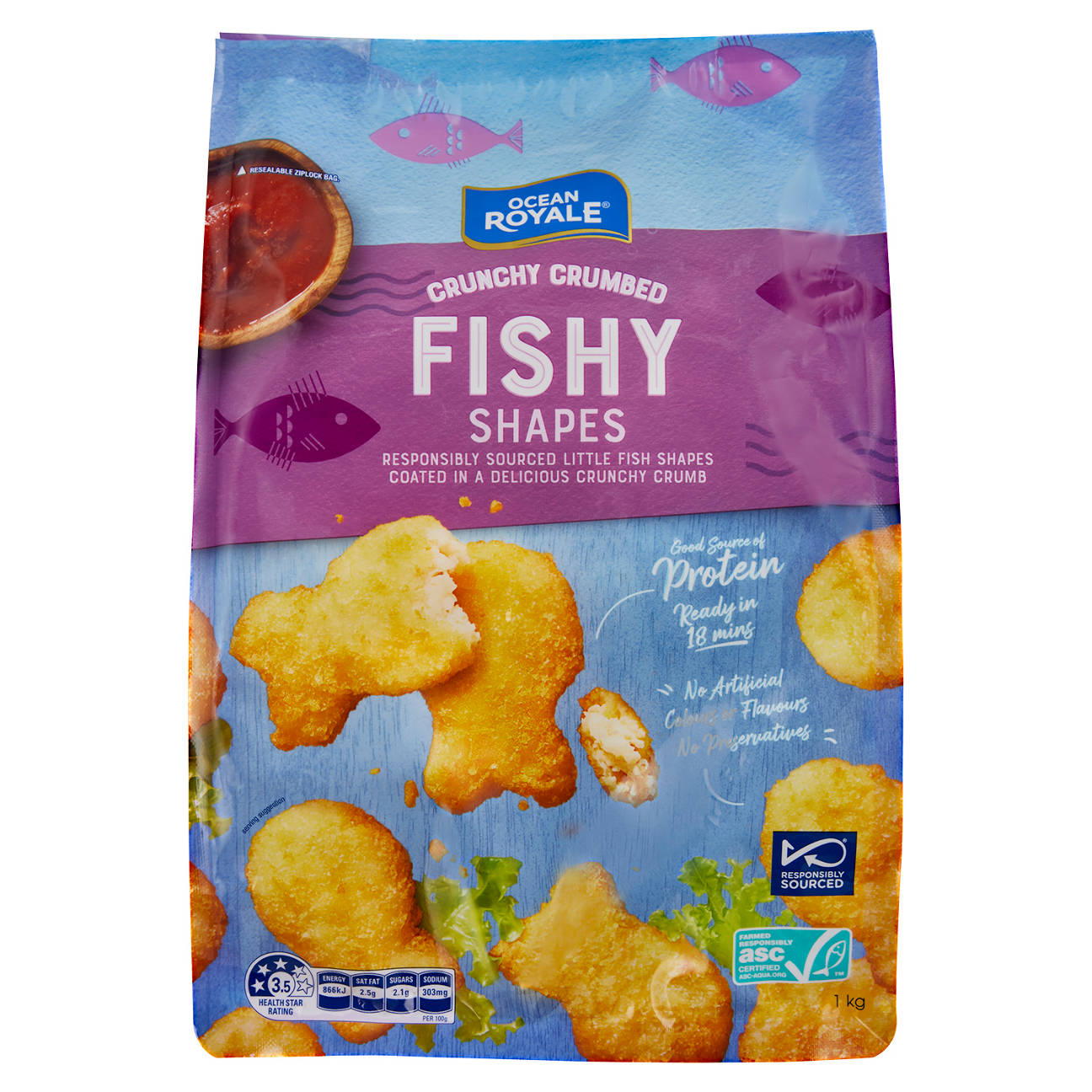 Crunchy Crumbed Fishy Shapes 1kg